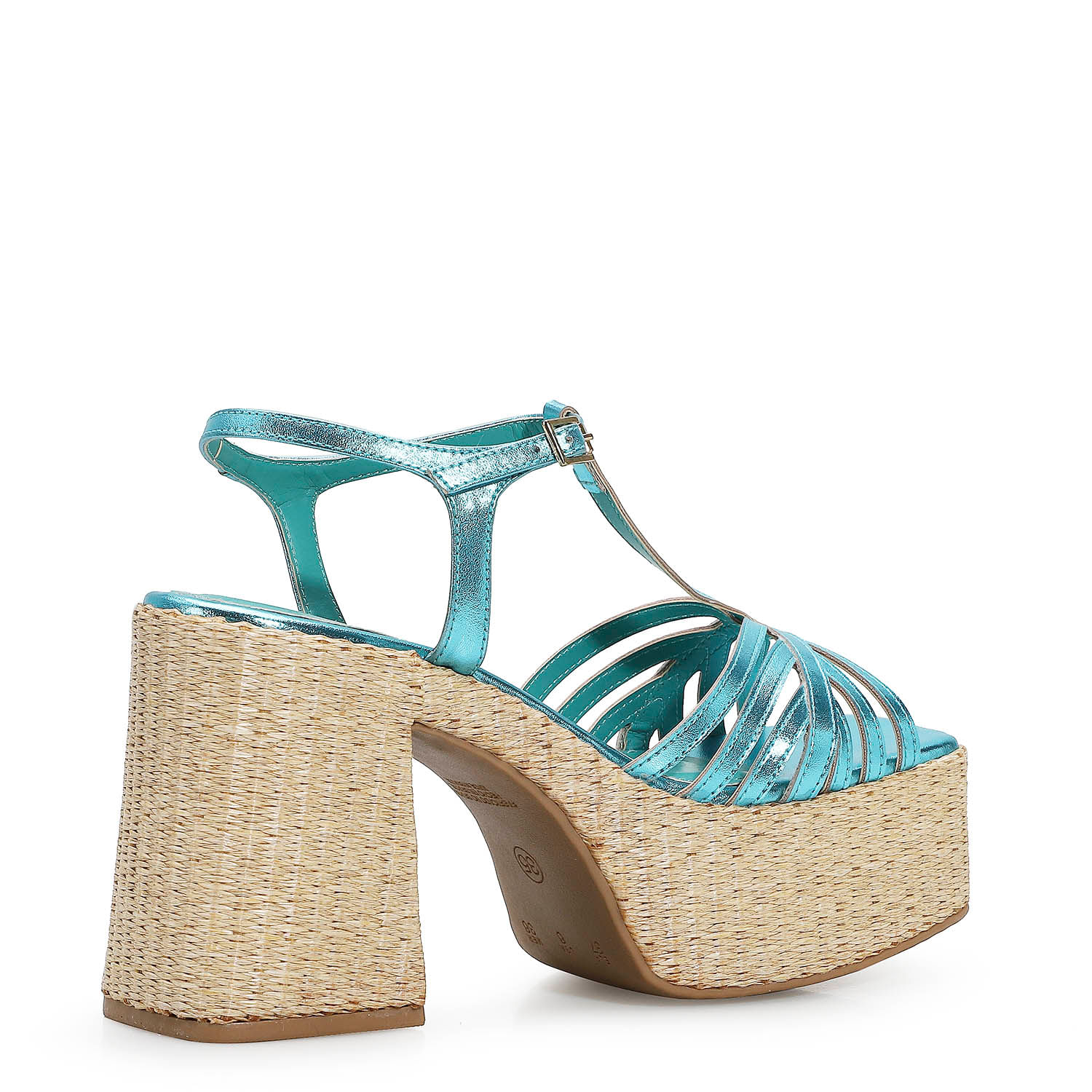 Sandália Yara - Alternativo Azul/Ráfia