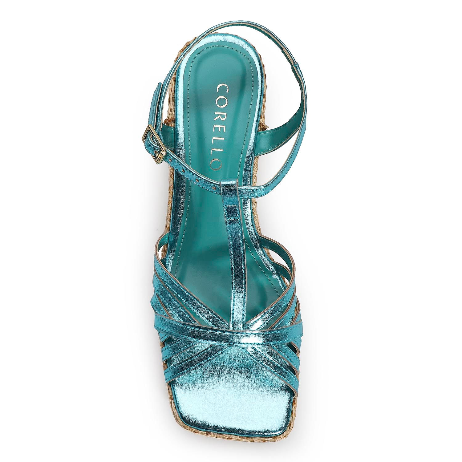 Sandália Yara - Alternativo Azul/Ráfia