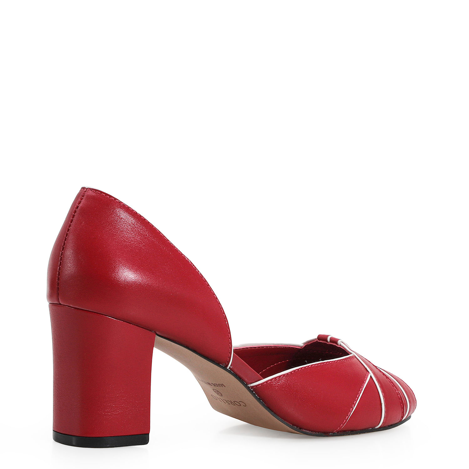 Peep Toe - Couro Vermelho