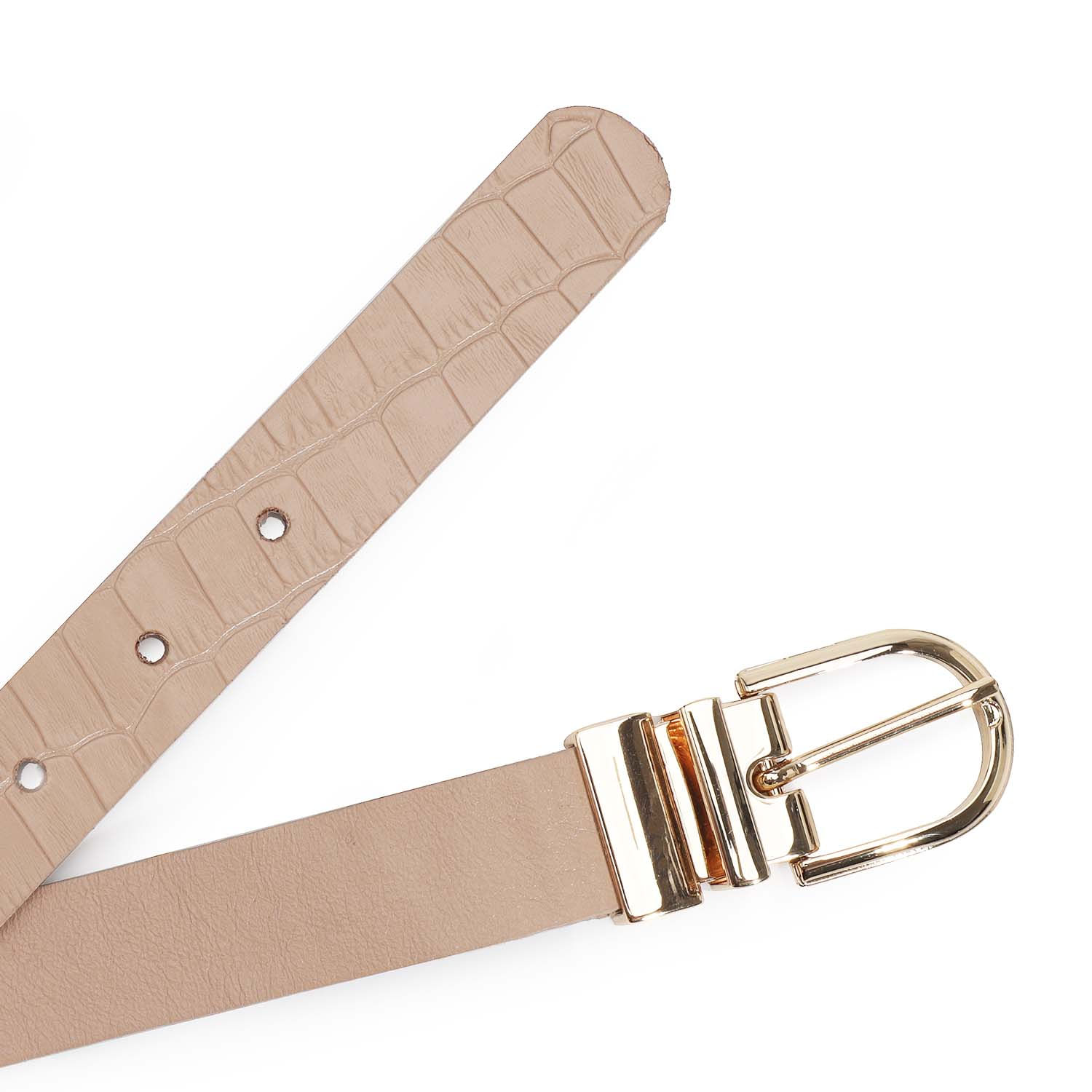 Cinto - Croco Bege/Couro Bege