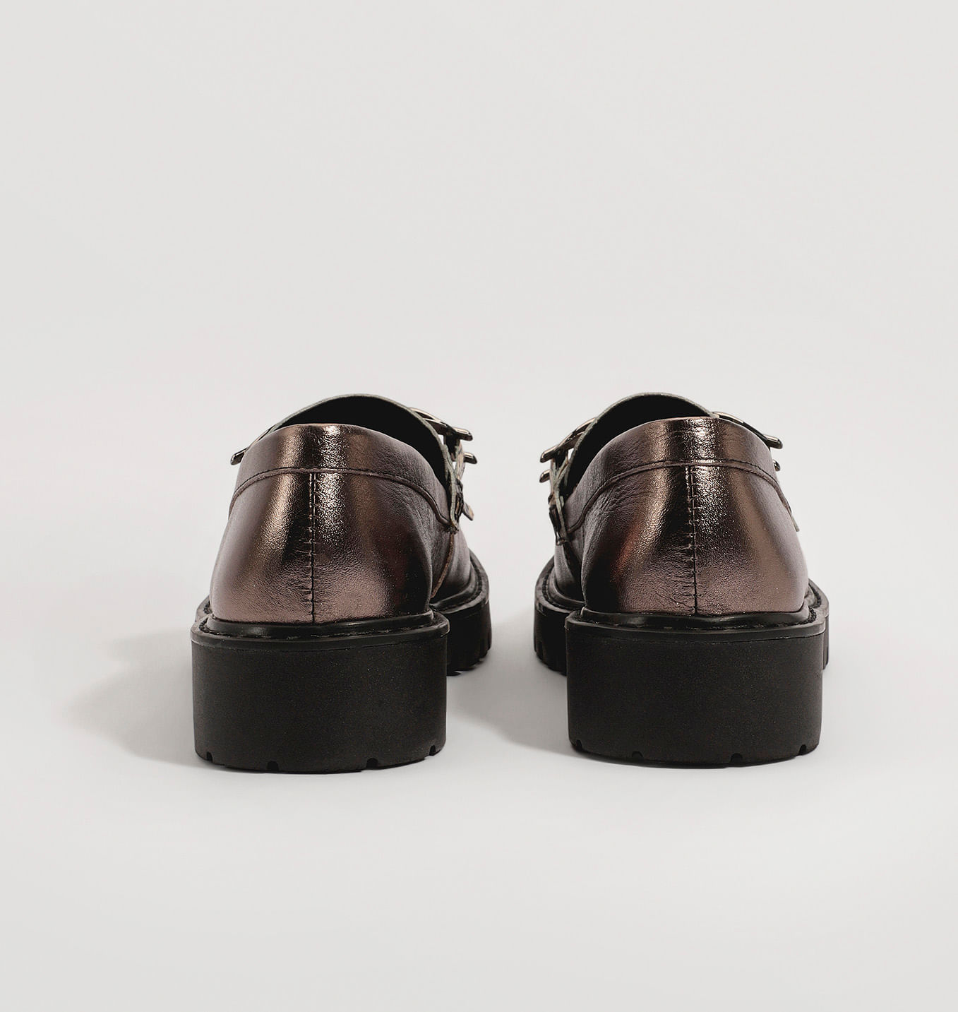 Mocassim - Couro Prata/Python