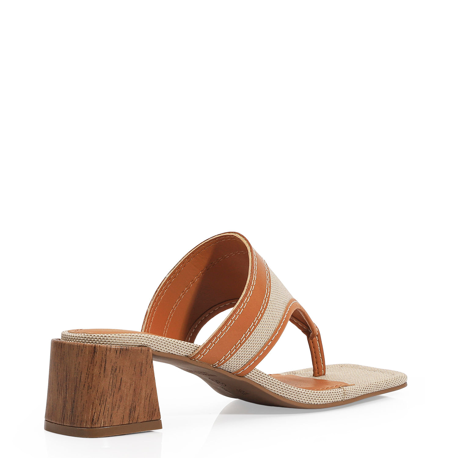 Sandália - Linho/Couro Caramelo