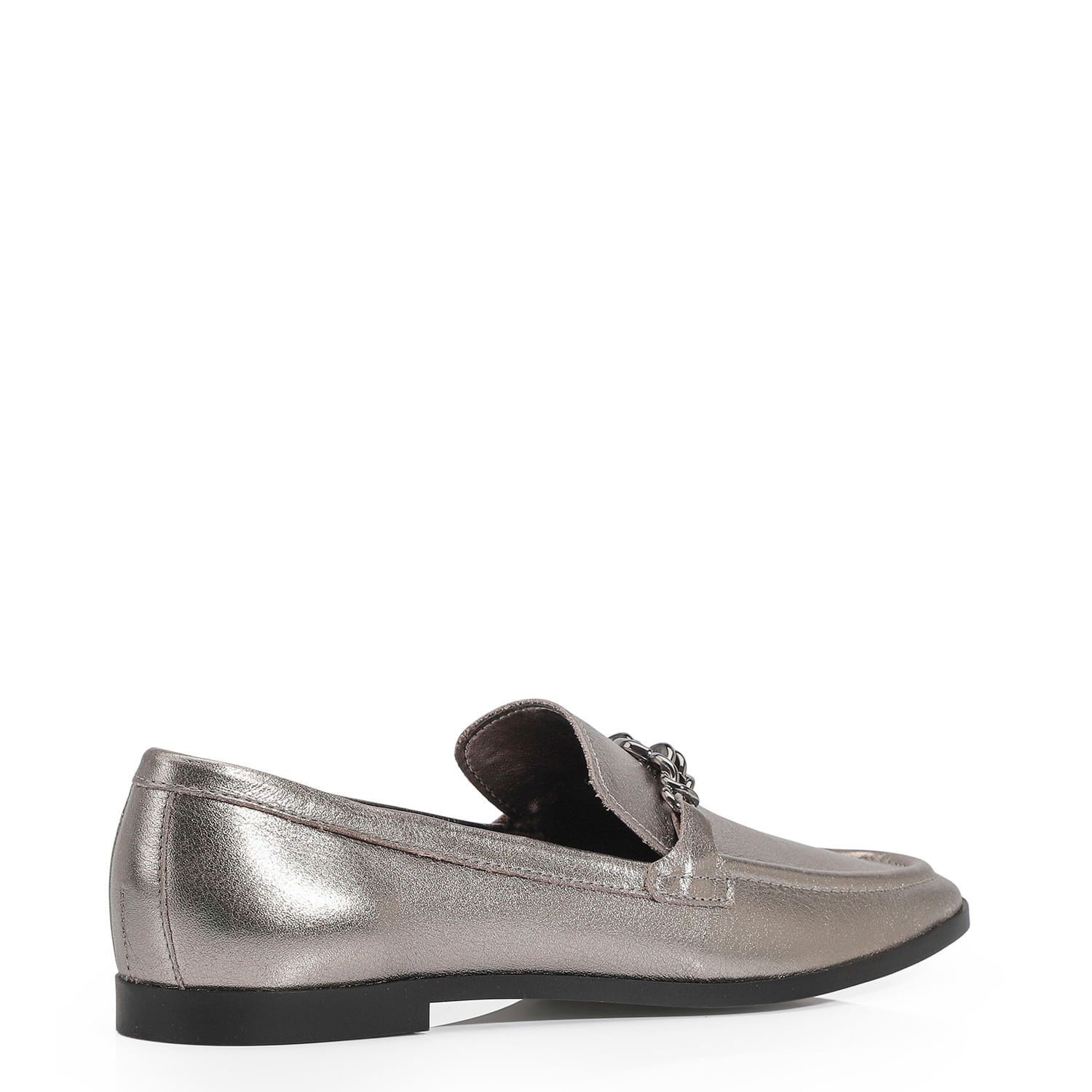 Mocassim - Couro Prata